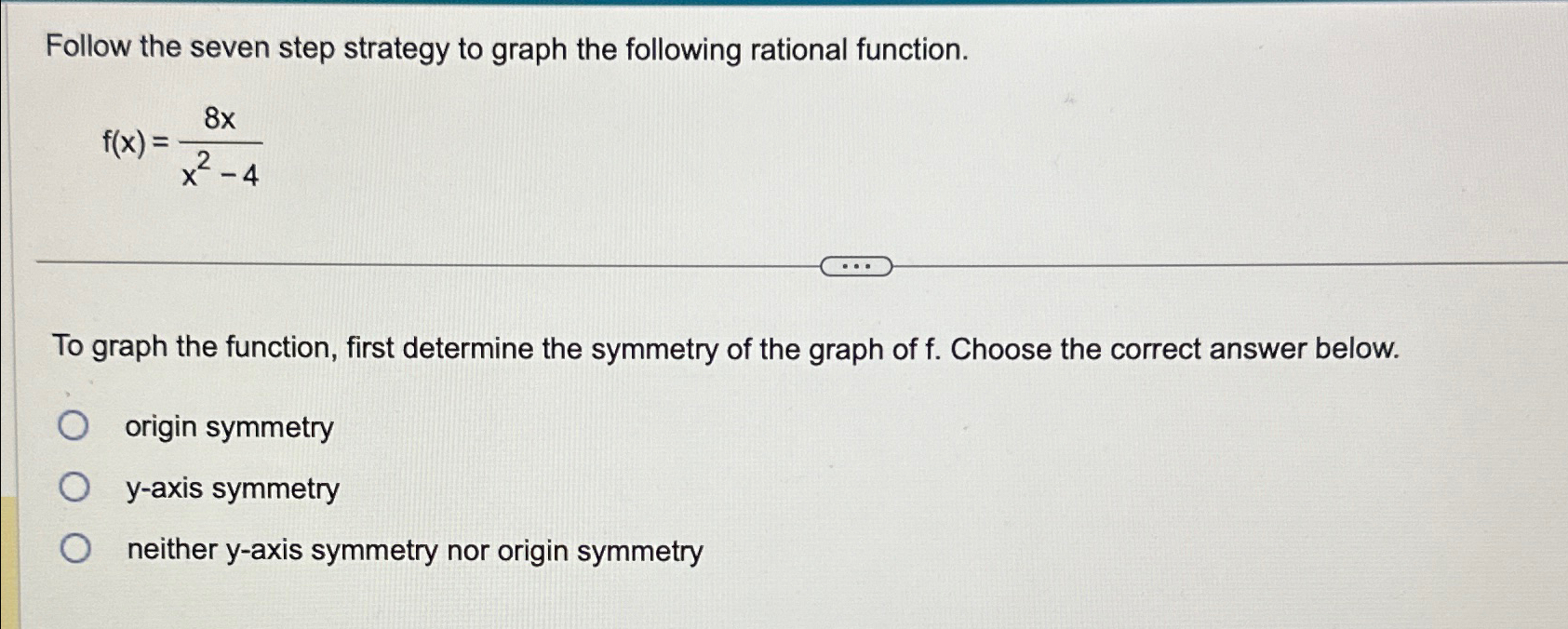 Solved Follow the seven step strategy to graph the following | Chegg.com