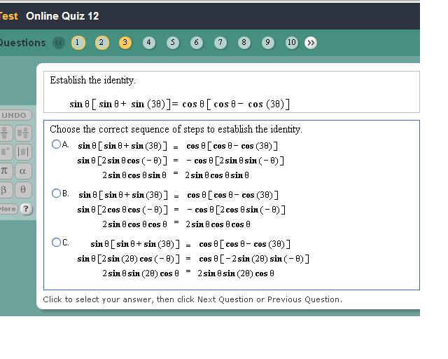 Solved Establish the identity. Choose the correct sequence | Chegg.com