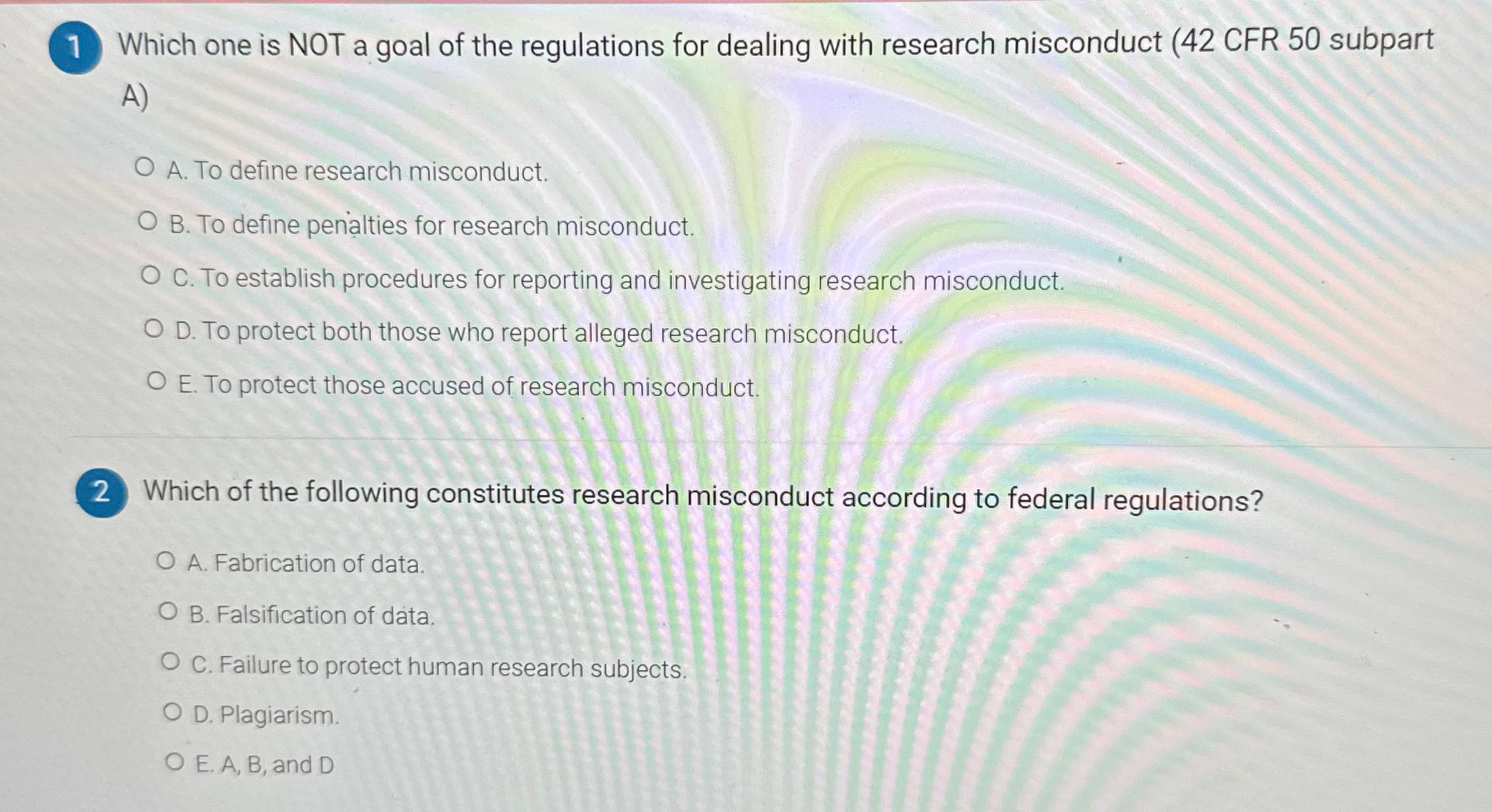 Which one is NOT a goal of the regulations for | Chegg.com