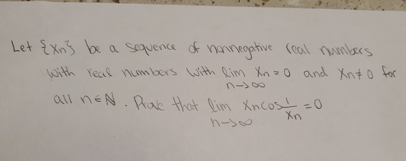 Solved Let {xn} be a sequence of non negative real numbers | Chegg.com