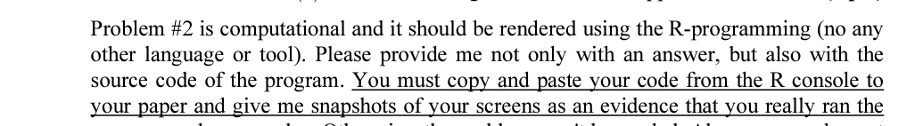 Solved Problem #2 is computational and it should be rendered | Chegg.com