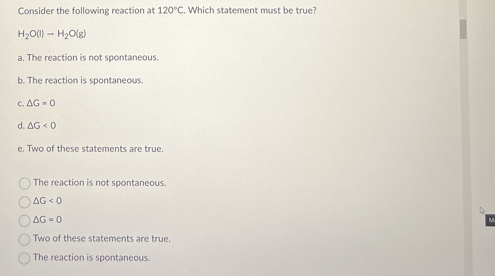 Solved Consider the following reaction at 120°C. ﻿Which | Chegg.com