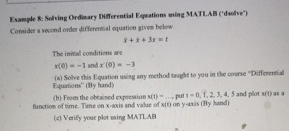Solved Example 8: Solving Ordinary Differential Equations | Chegg.com Solved Example 8: Solving Ordinary Differential Equations | Chegg.com