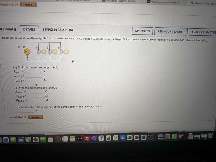 Solved Figure Below Shows Three Lightbulbs Connected To A