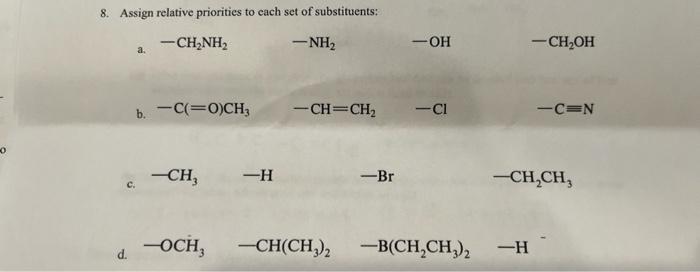 Solved 8. Assign relative priorities to each set of | Chegg.com
