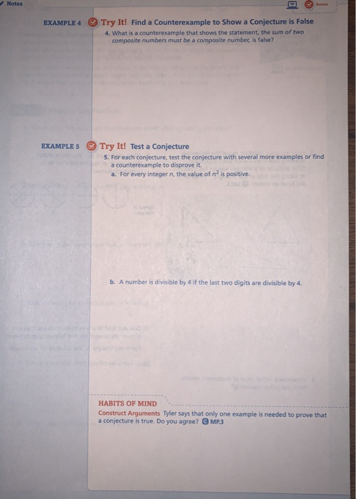 Solved Notes EXAMPLE 4 Try It! Find a Counterexample to Show | Chegg.com Solved Notes EXAMPLE 4 Try It! Find a Counterexample to Show | Chegg.com