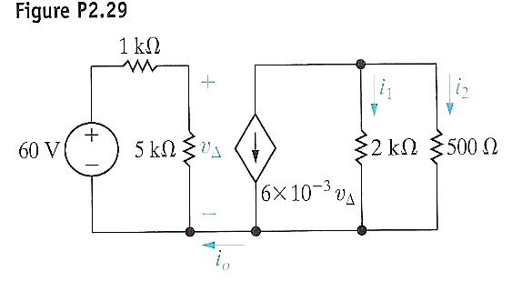 Solved Find i0, i1, and i2 in the circuit: | Chegg.com