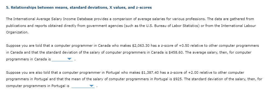 Solved Relationships between means, standard deviations, x | Chegg.com