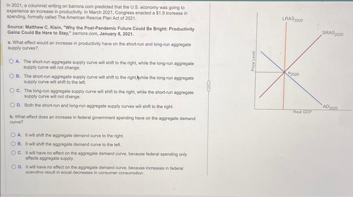 Solved In 2021, a columnist writing on barrons.com predicted | Chegg.com