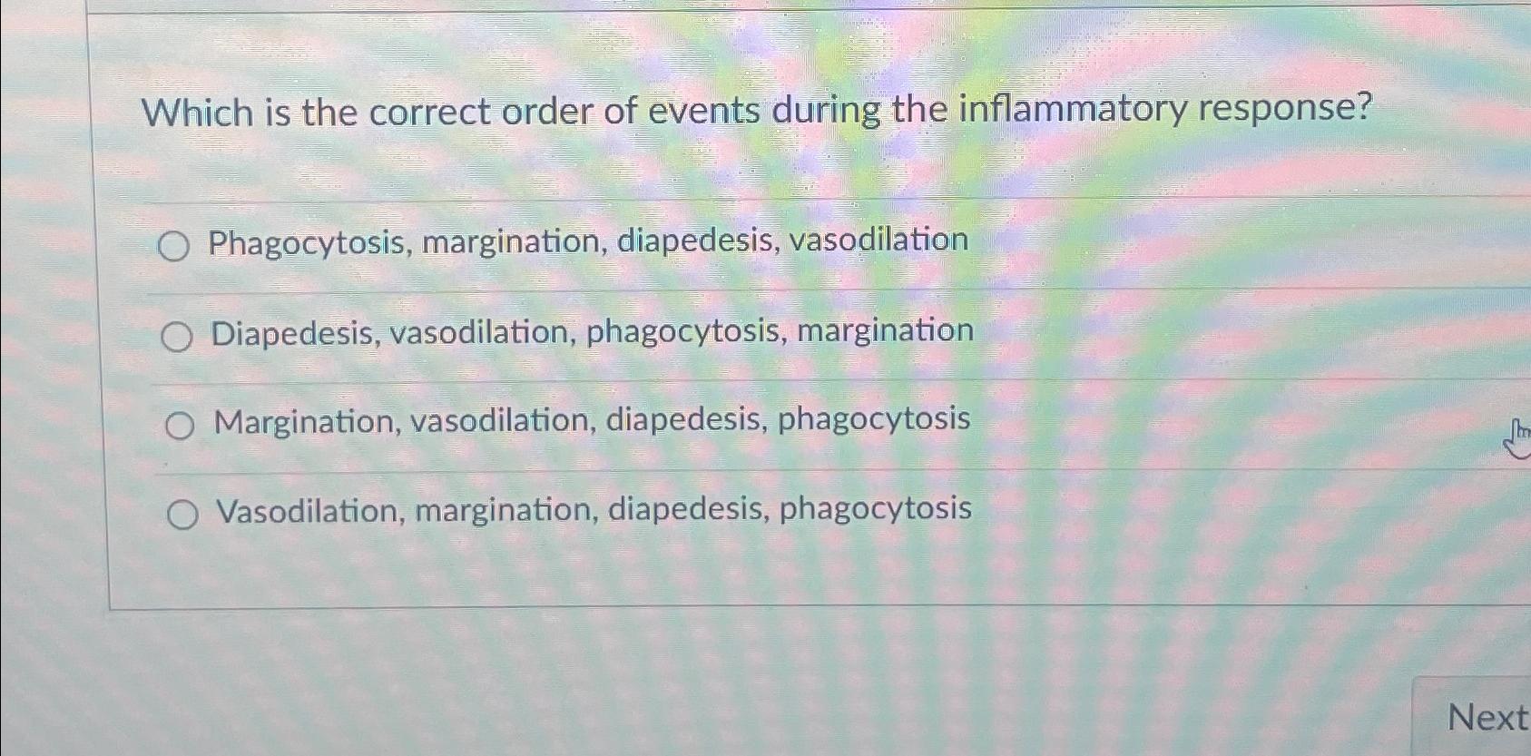 Solved Which is the correct order of events during the | Chegg.com