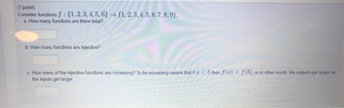 Solved 1 Point Consider Functions 1 2 3 4 5 6 Chegg