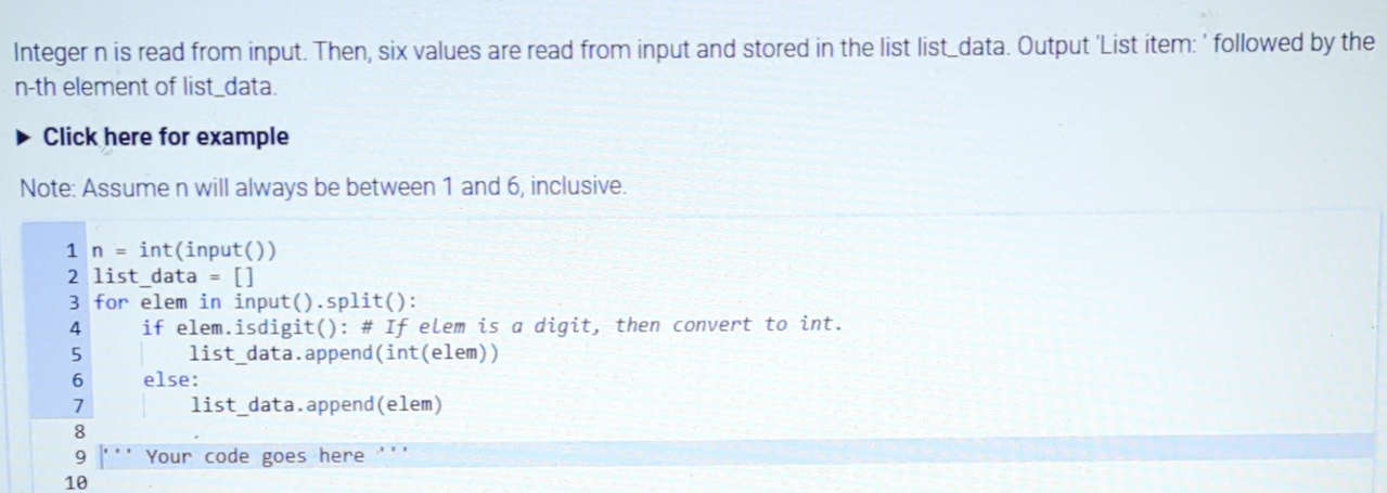 Solved Integer n ﻿is read from input. Then, six values are | Chegg.com