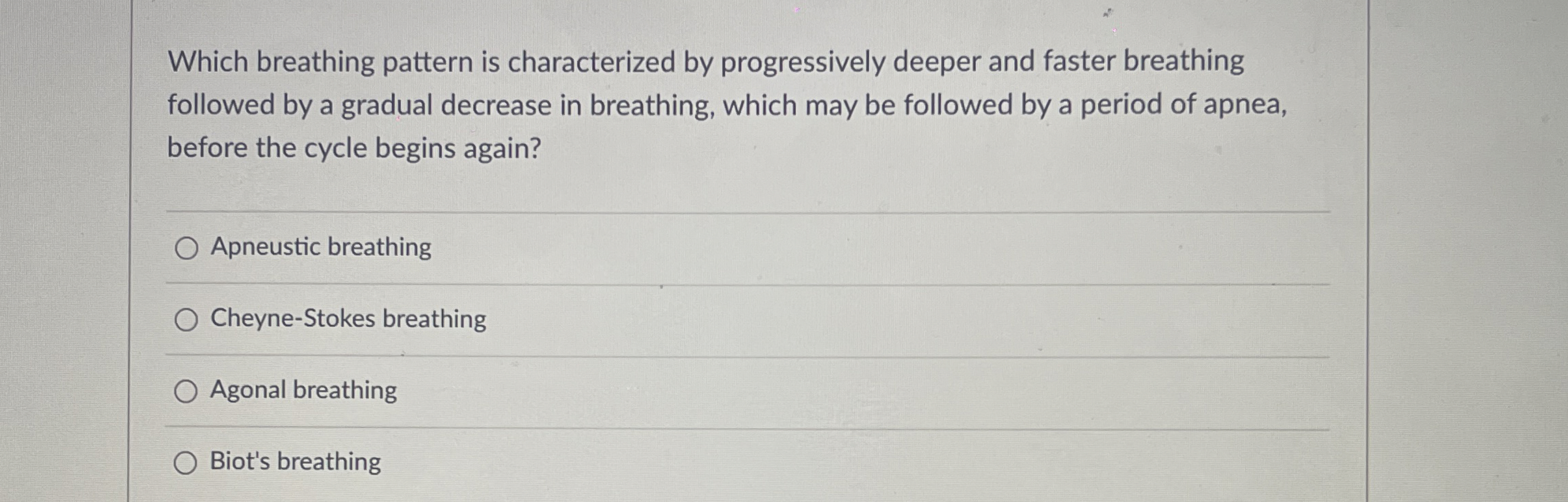 Solved Which breathing pattern is characterized by | Chegg.com