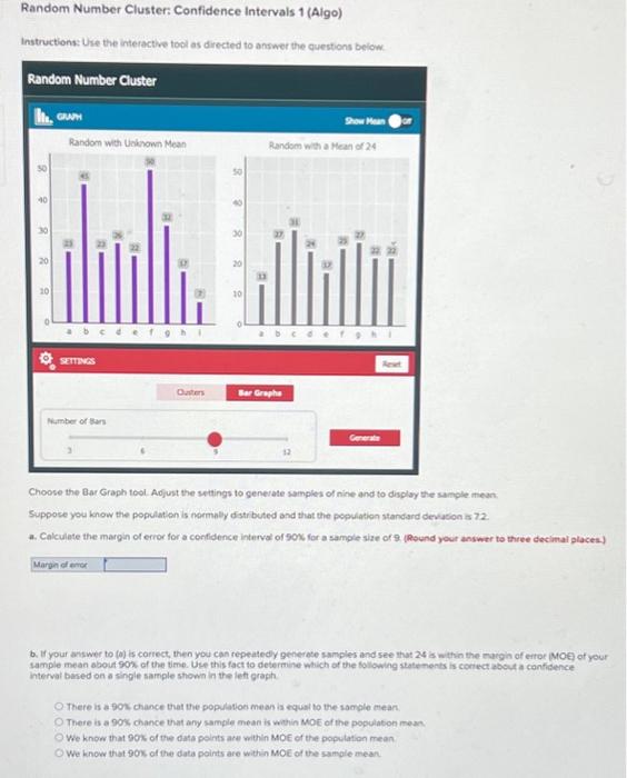 Solved Random Number Cluster: Confidence Intervals 1 (Algo) | Chegg.com