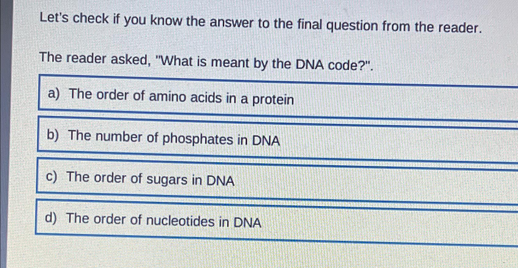 Solved Let's check if you know the answer to the final | Chegg.com