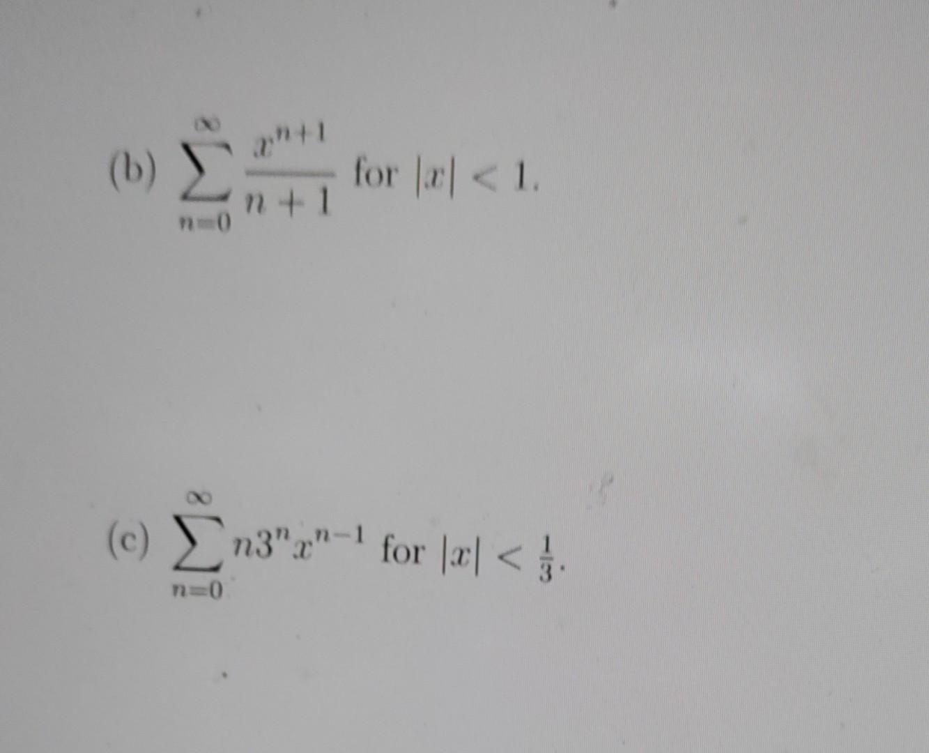 Solved ∑n=0∞n+1xn+1 for ∣x∣