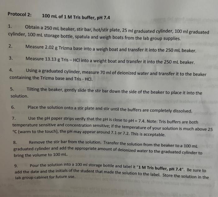 Solved 5) Calculate the molarity of both Trizma Base and | Chegg.com