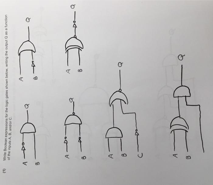 Solved (1) Write Boolean expressions for the logic gates | Chegg.com Solved (1) Write Boolean expressions for the logic gates | Chegg.com