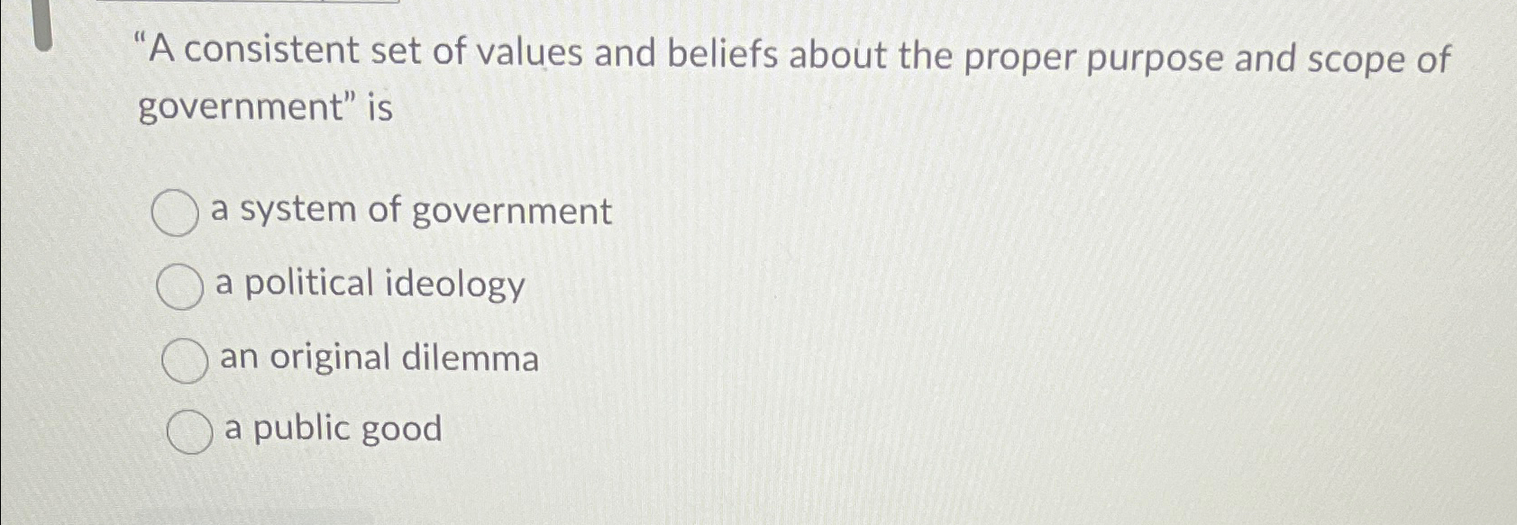 Solved "A consistent set of values and beliefs about the | Chegg.com