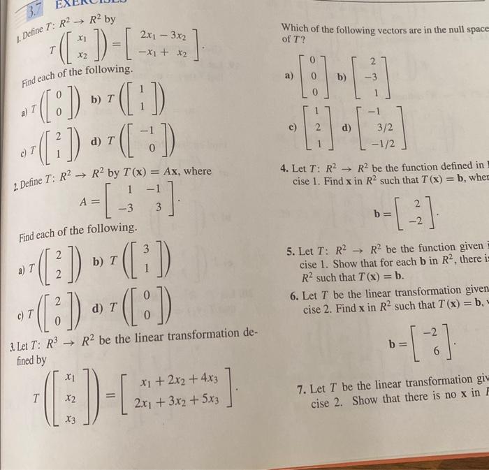 Solved 1. Define \\( T: R^{2} \\rightarrow R^{2} \\) by \\[ | Chegg.com