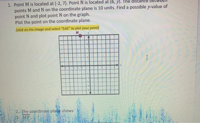 Solved 1. Point M is located at (-2, 7). Point N is located | Chegg.com Solved 1. Point M is located at (-2, 7). Point N is located | Chegg.com