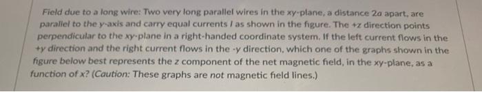 Solved Field due to a long wire: Two very long parallel | Chegg.com