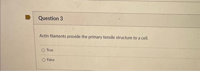 Solved Actin filaments provide the primary tensile structure | Chegg.com