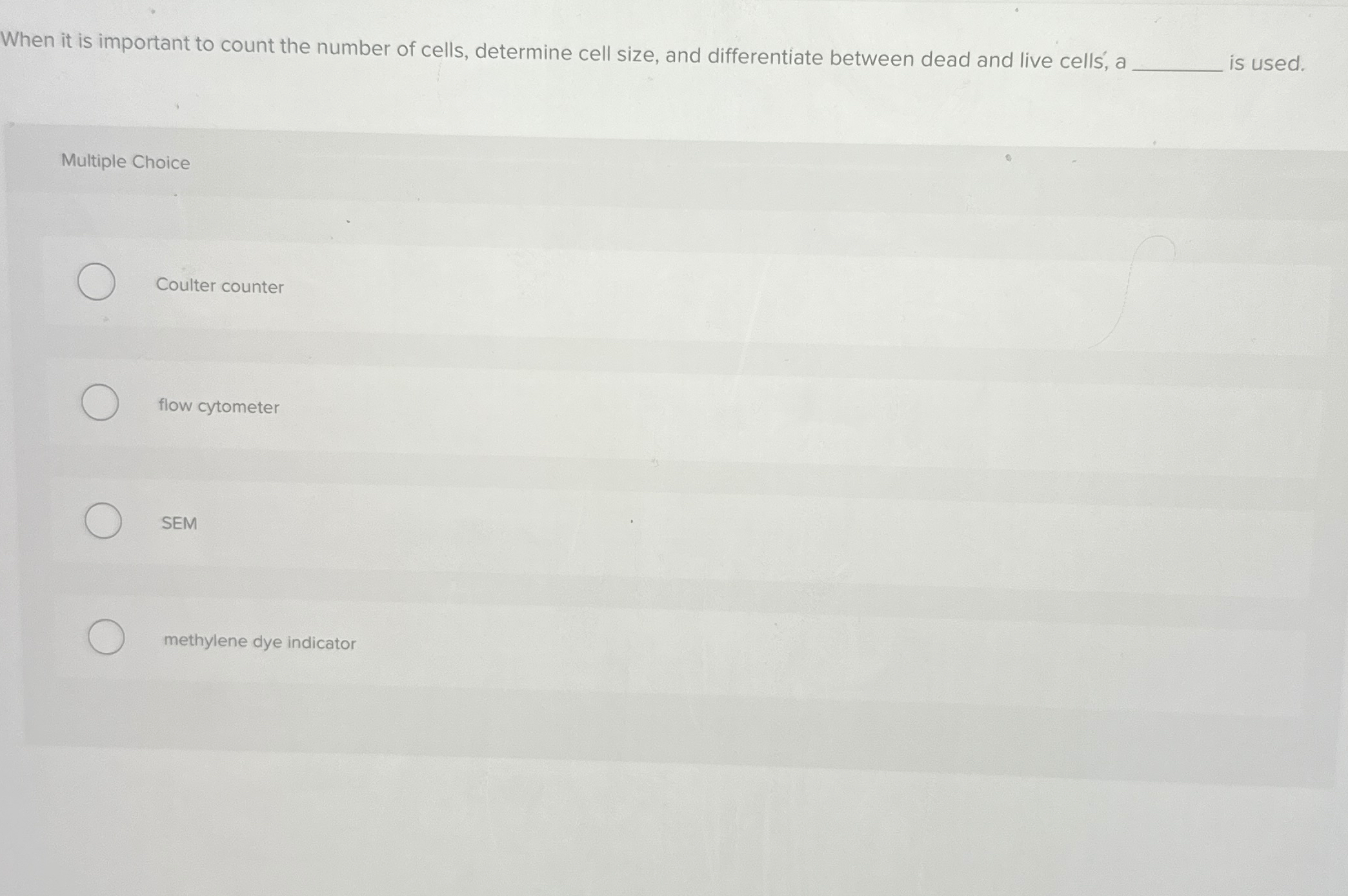 Solved When it is important to count the number of cells, | Chegg.com