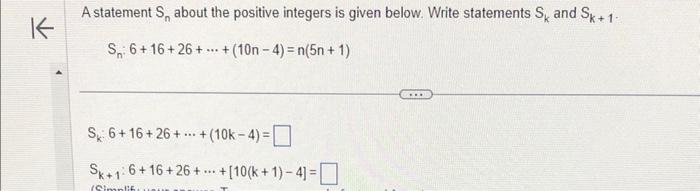 Solved A statement Sn about the positive integers is given | Chegg.com