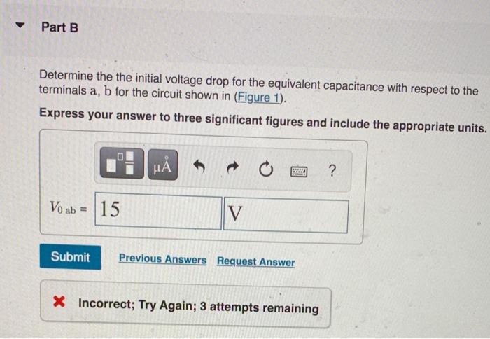 Solved 1 of 22 of 2Determine the the initial voltage drop | Chegg.com