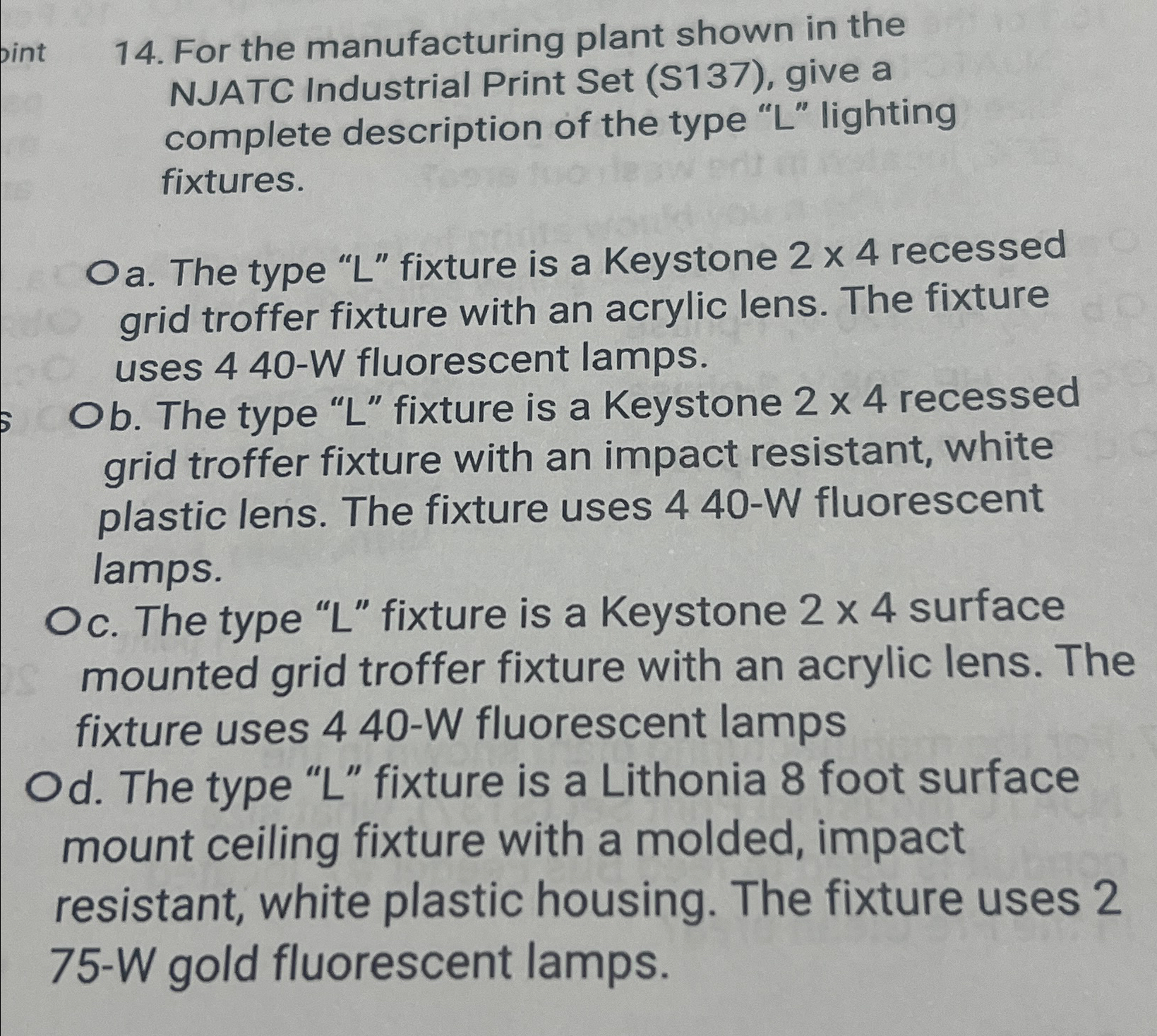 Solved For the manufacturing plant shown in the NJATC | Chegg.com