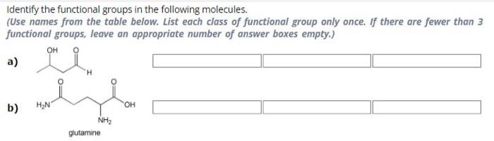 Identify the functional groups in the following | Chegg.com