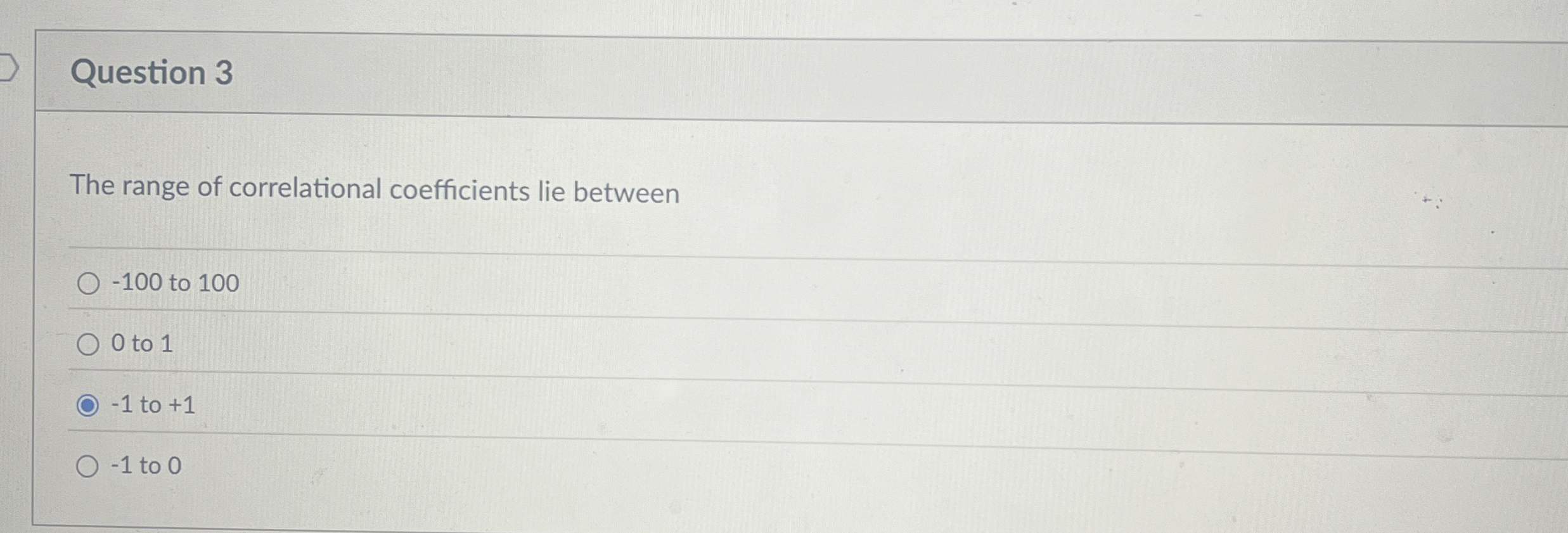 Solved Question 3The range of correlational coefficients lie | Chegg.com