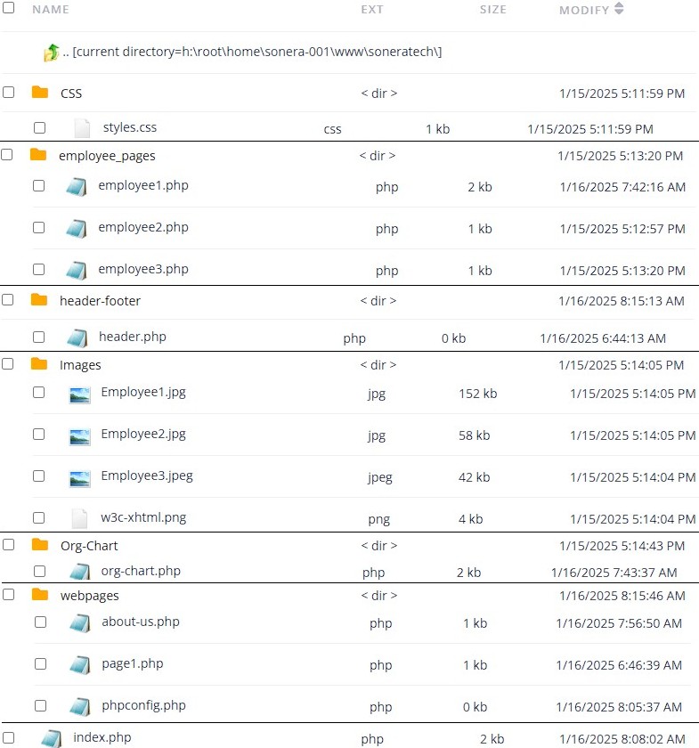 Solved Can I get some assistance with my website folder | Chegg.com