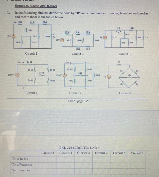 Solved 1. In the following circuits, define the node by " | Chegg.com
