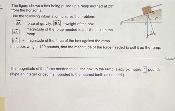 Solved The figure shows a box being pulled up a ramp | Chegg.com