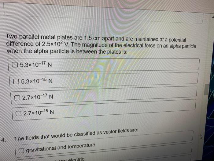 Solved Two parallel metal plates are 1.5 cm apart and are | Chegg.com