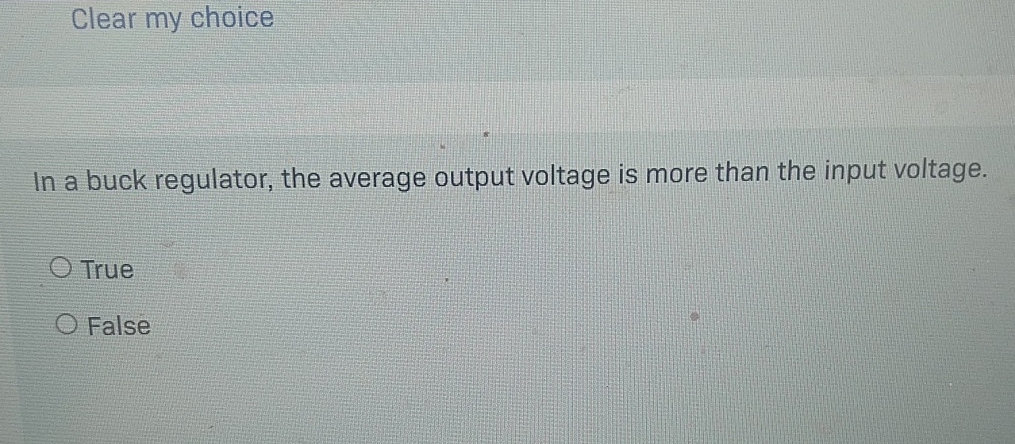 Solved Clear my choiceIn a buck regulator, the average | Chegg.com