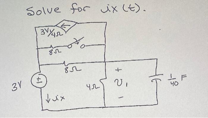 Solved Solve for ix (t). | Chegg.com Solved Solve for ix (t). | Chegg.com