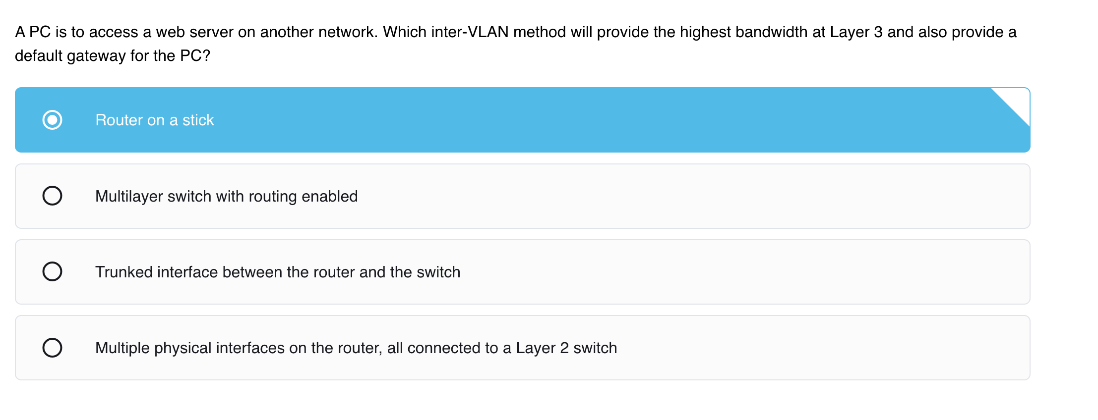 Solved A PC is to access a web server on another network. | Chegg.com