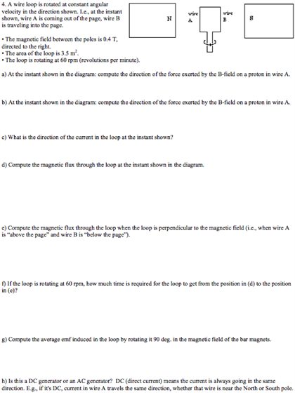 A wire loop is rotated at constant angular velocity | Chegg.com