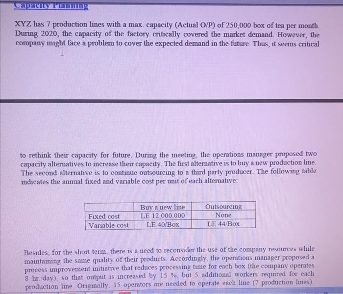 Solved XYZ Co is a gromierot company in the FMCG induaty. I | Chegg.com