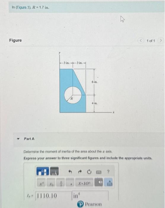 Solved In (Figure 1), R=1.7in. Figure 1 of 1 Part A | Chegg.com