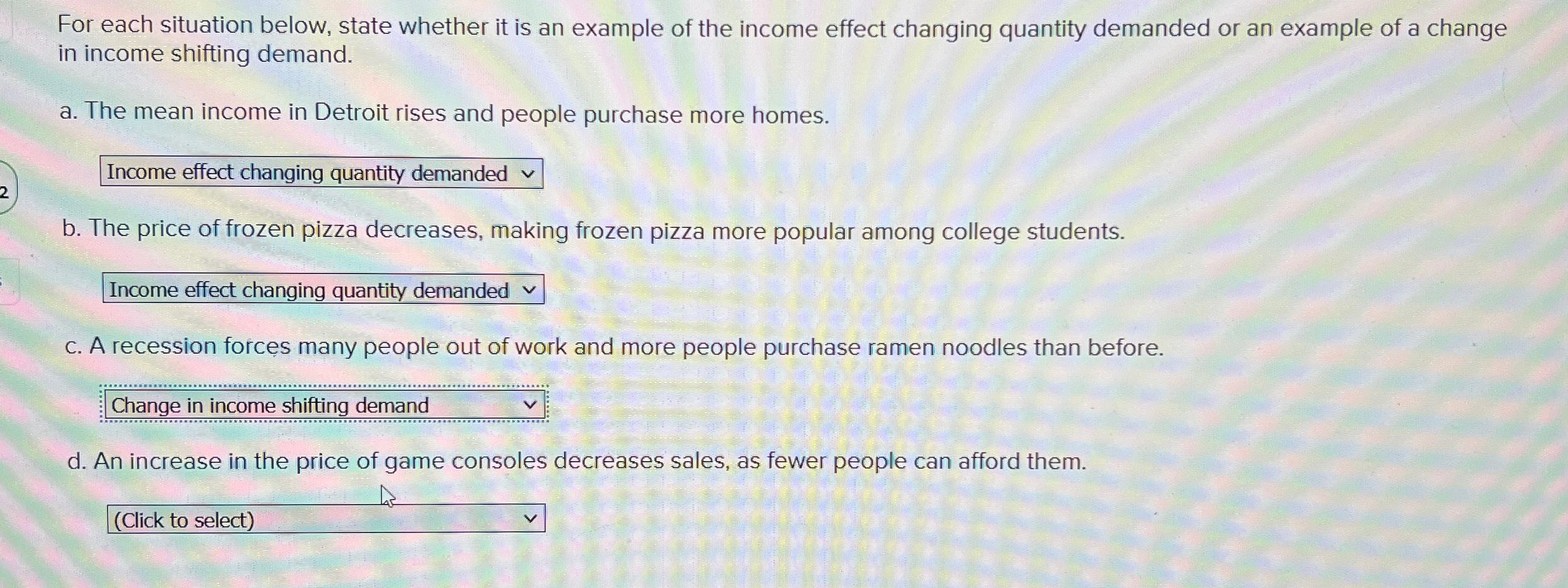 Solved For each situation below, state whether it is an | Chegg.com