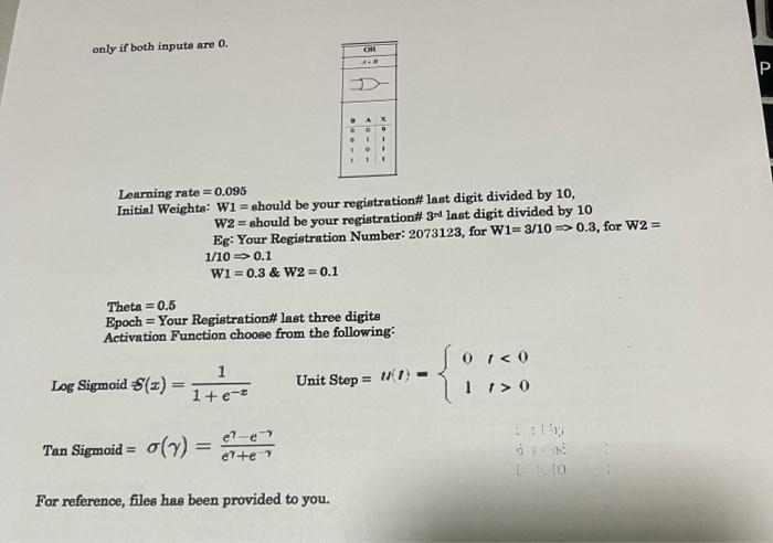 Solved Q.4: To reinforce the perceptron, apply learning | Chegg.com