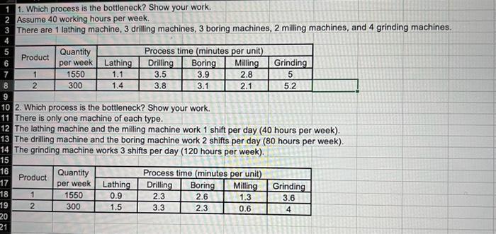 Solved 1. Which process is the bottleneck? Show your work. | Chegg.com