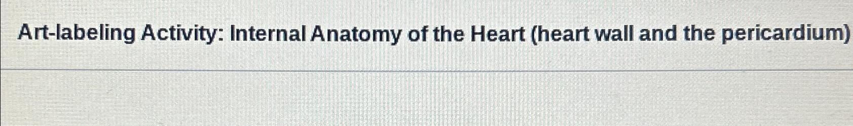 Solved Art-labeling Activity: Internal Anatomy of the Heart | Chegg.com