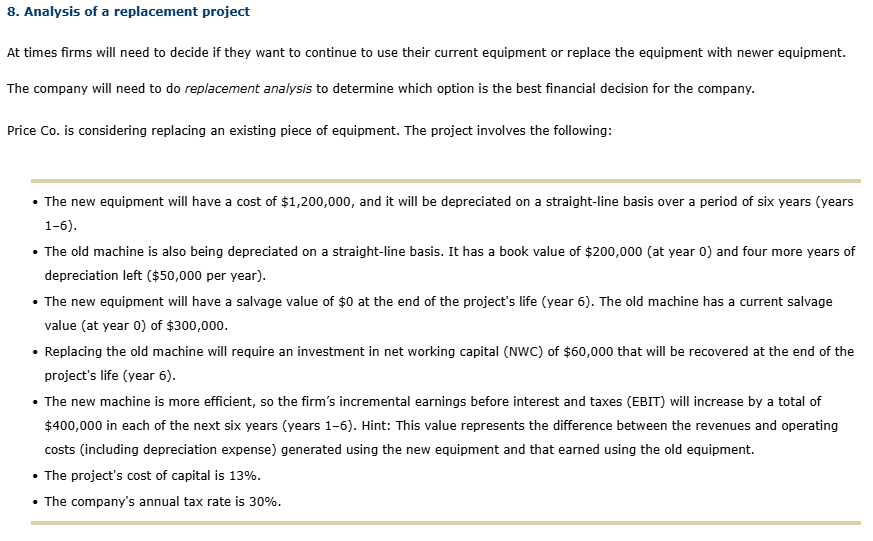 Solved Analysis of ﻿a replacement projectAt ﻿times firms | Chegg.com