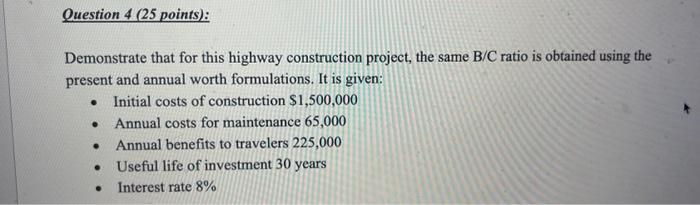 Solved Demonstrate that for this highway construction | Chegg.com