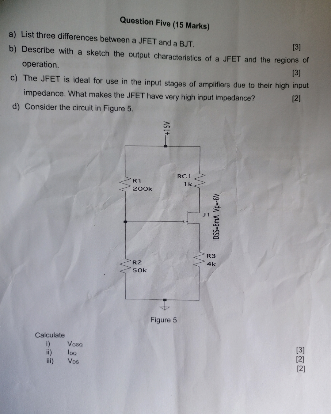 Question Five (15 ﻿Marks)a) ﻿List three differences | Chegg.com